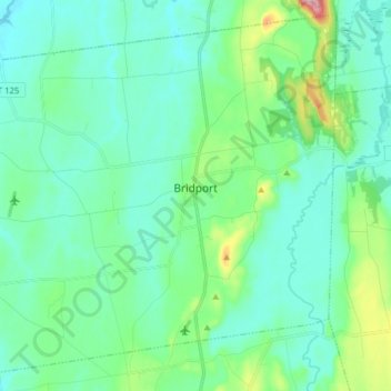 Bridport topographic map, elevation, terrain