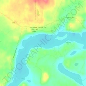 Elbow Lake topographic map, elevation, terrain