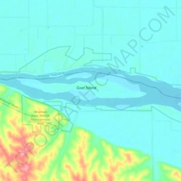 Missouri River topographic map, elevation, terrain